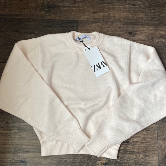 Zara | Sweaters | Zara Cropper Cream Sweater | Poshmark